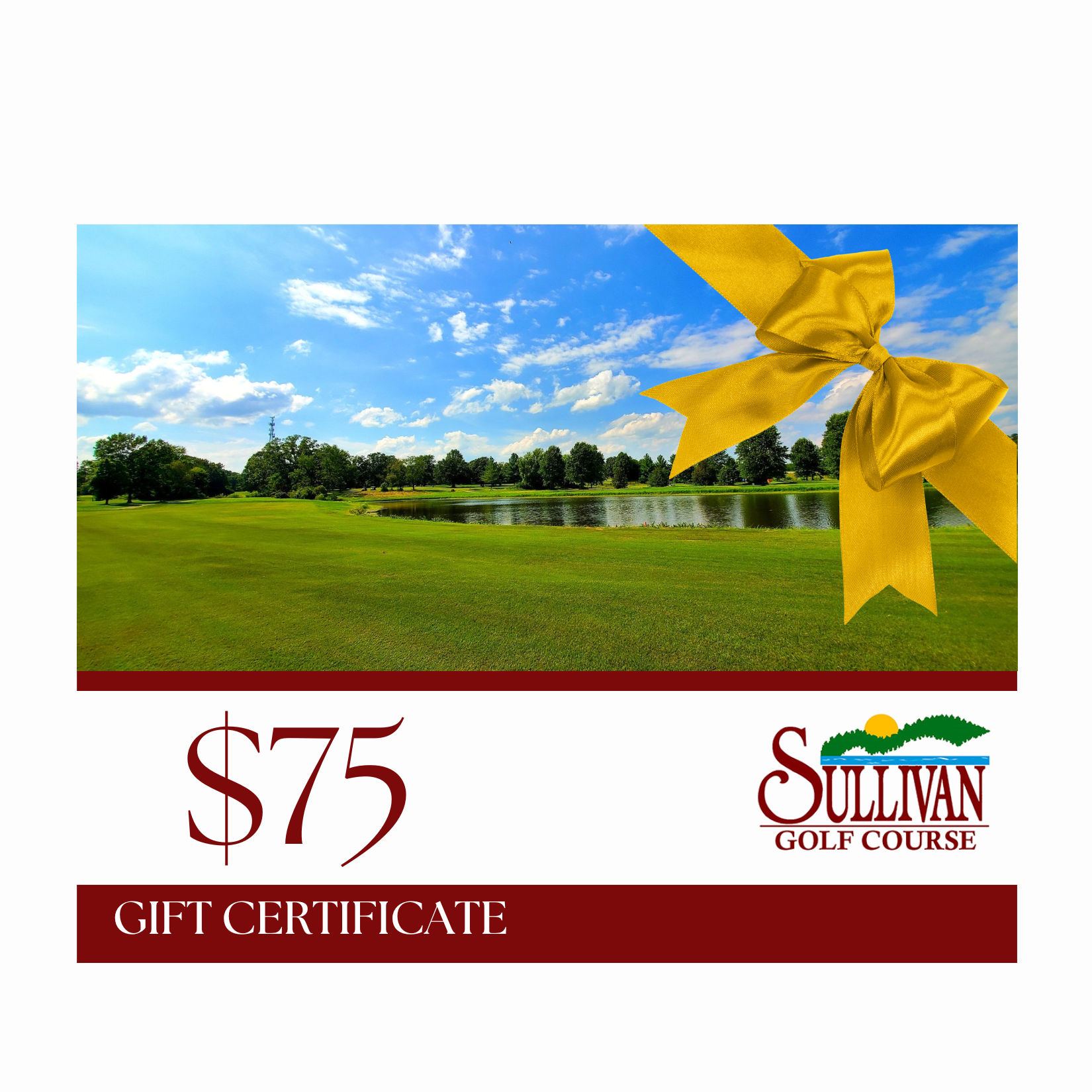 $75 Gift Certificate | Sullivan Golf Course Online Store